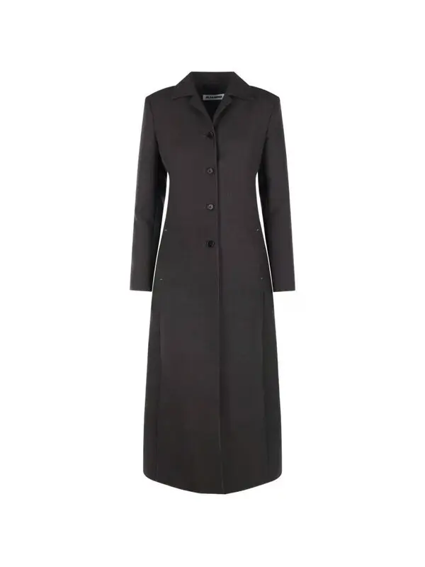 JIL SANDER Single-breasted Notched-lapels Coat - Grey