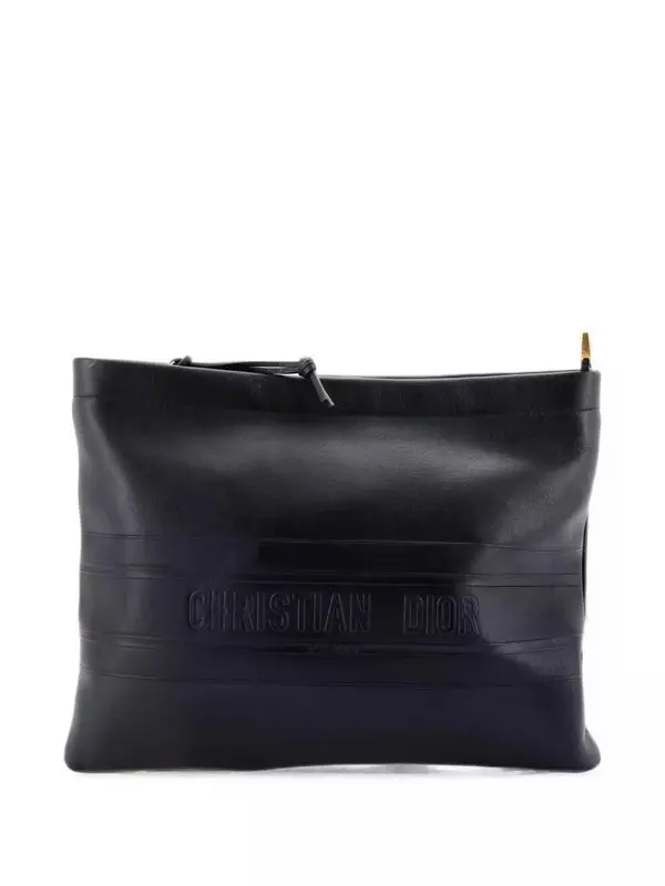 Dior Diordouble Zip Leather Medium Pouch