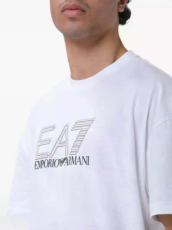 EA7 Logo-print Cotton T-shirt