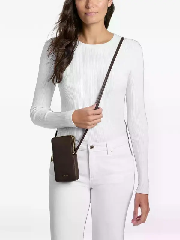Michael Kors Small Jet Set Grained Leather Shoulder Bag For Smartphones