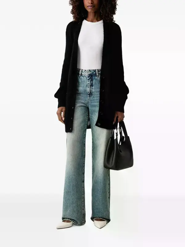 Patrizia Pepe Ribbed-trim Longline Cardigan