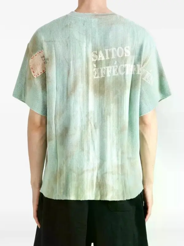 SAITOS Verb Phrase Waffle-knit T-shirt