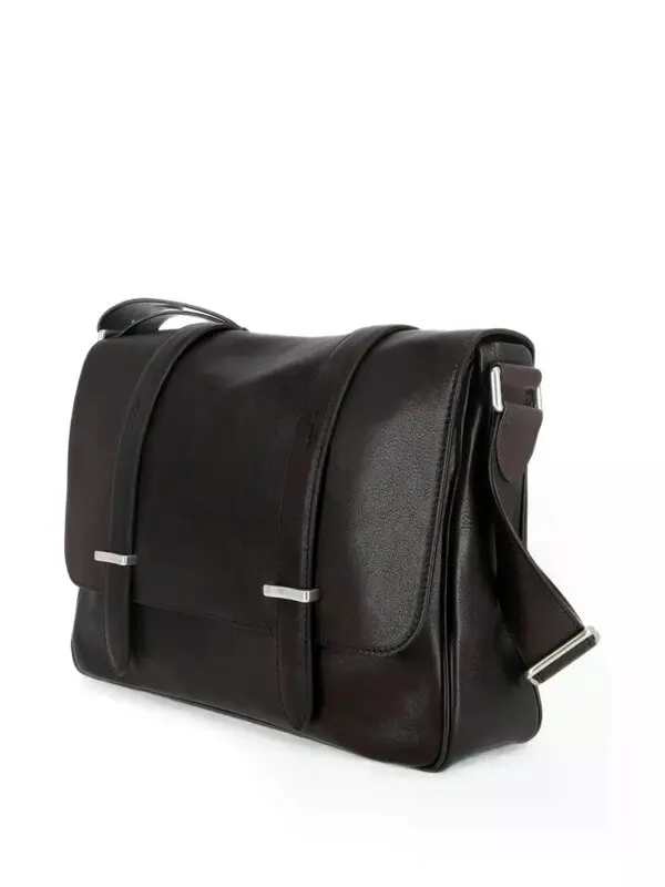 Orciani Midi Jones Lagoon Leather Messenger Bag