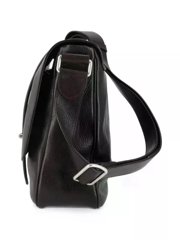 Orciani Midi Jones Lagoon Leather Messenger Bag