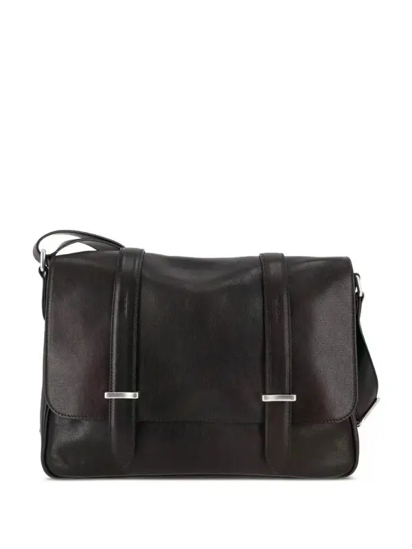 Orciani Midi Jones Lagoon Leather Messenger Bag - Brown