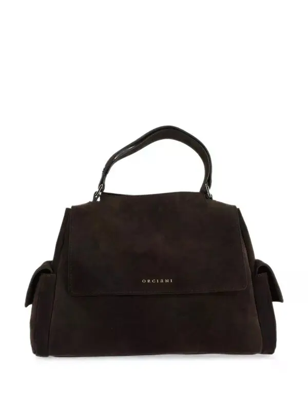 Orciani Midi Sveva Peach Cargo Leather Tote Bag