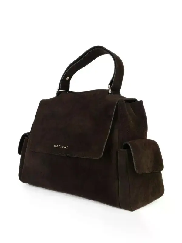 Orciani Midi Sveva Peach Cargo Leather Tote Bag