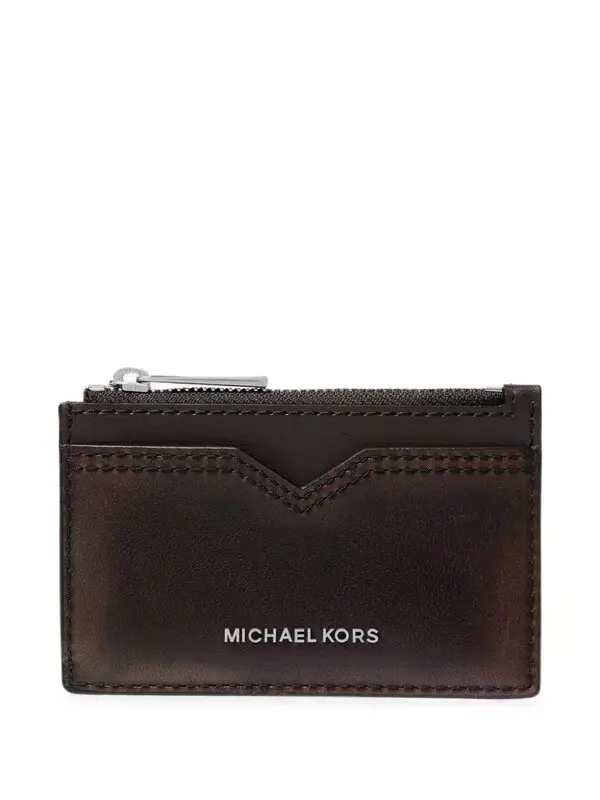 Michael Kors Hudson Burnished Leather Card Case