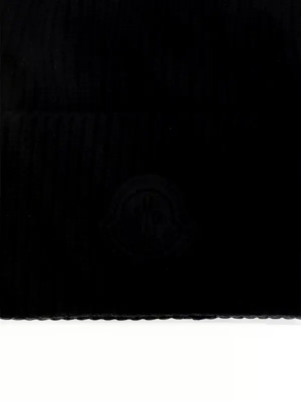 Moncler Logo-patch Ribbed-knit Beanie Hat