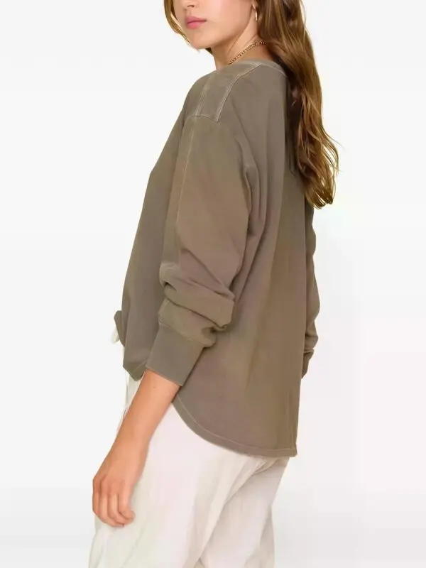 Xirena Brooke Button-front Cotton Sweatshirt