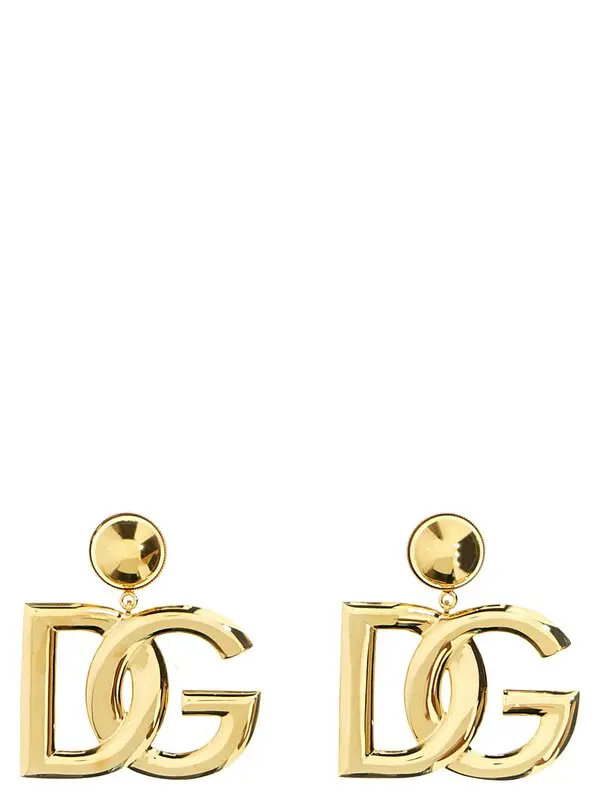 Dolce & Gabbana Crystal Logo Earrings - Gold