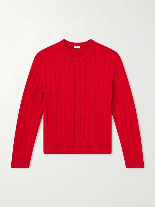 TOTEME Cable-knitted Wool Cardigan