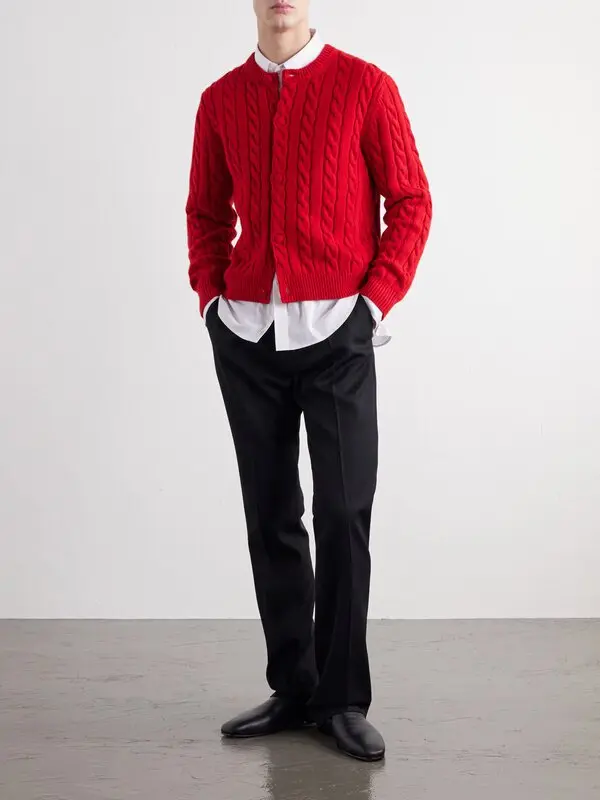 TOTEME Cable-knitted Wool Cardigan