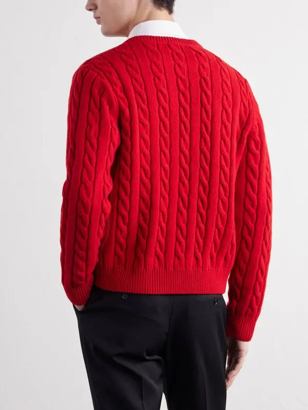 TOTEME Cable-knitted Wool Cardigan
