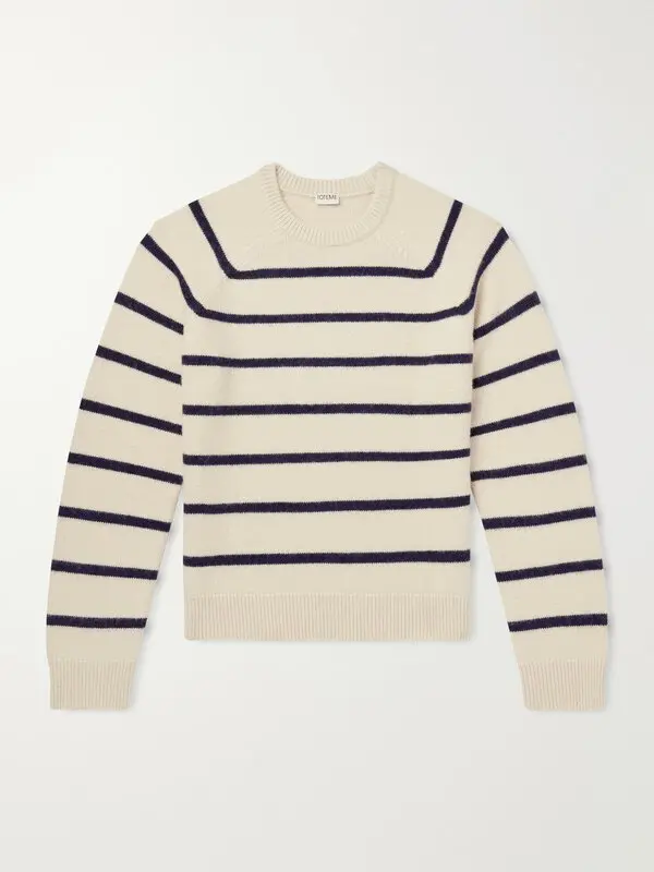 TOTEME Striped Alpaca And Cashmere-blend Sweater
