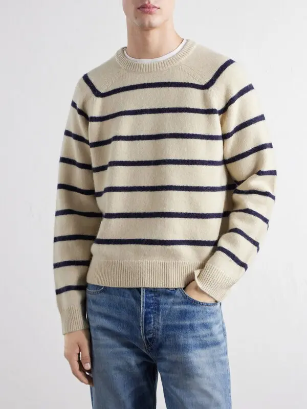 TOTEME Striped Alpaca And Cashmere-blend Sweater