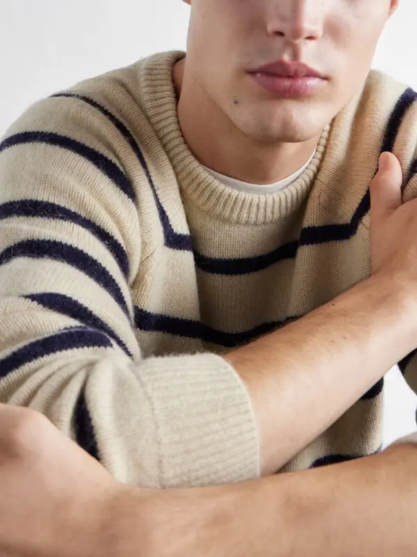 TOTEME Striped Alpaca And Cashmere-blend Sweater