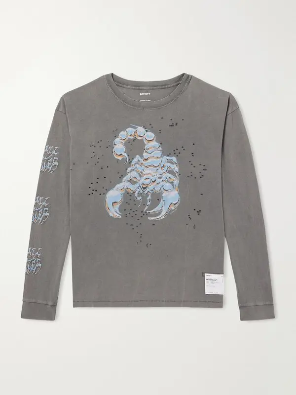 Satisfy Logo-print Distressed Mothtech™ Cotton-jersey T-shirt