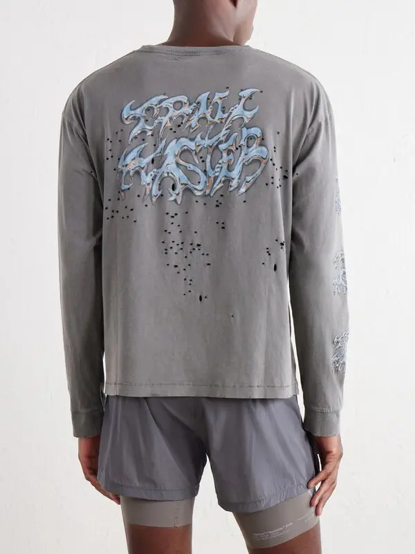 Satisfy Logo-print Distressed Mothtech™ Cotton-jersey T-shirt