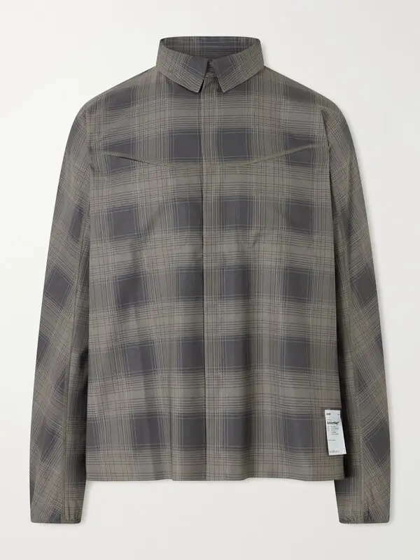 Satisfy River Checked Ambientwarp™ Twill Running Top