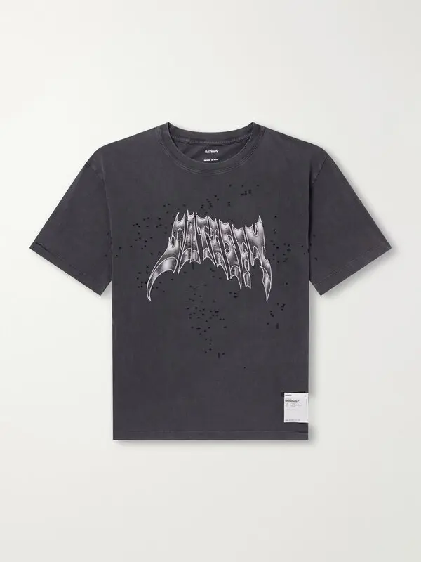 Satisfy Logo-print Distressed Mothtech™ Cotton-jersey T-shirt