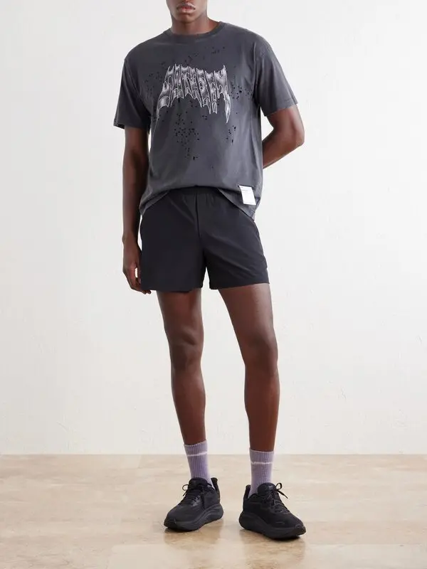Satisfy Logo-print Distressed Mothtech™ Cotton-jersey T-shirt
