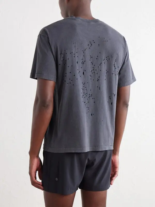 Satisfy Logo-print Distressed Mothtech™ Cotton-jersey T-shirt