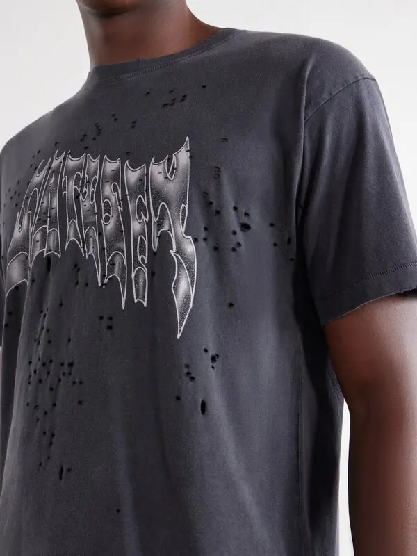 Satisfy Logo-print Distressed Mothtech™ Cotton-jersey T-shirt