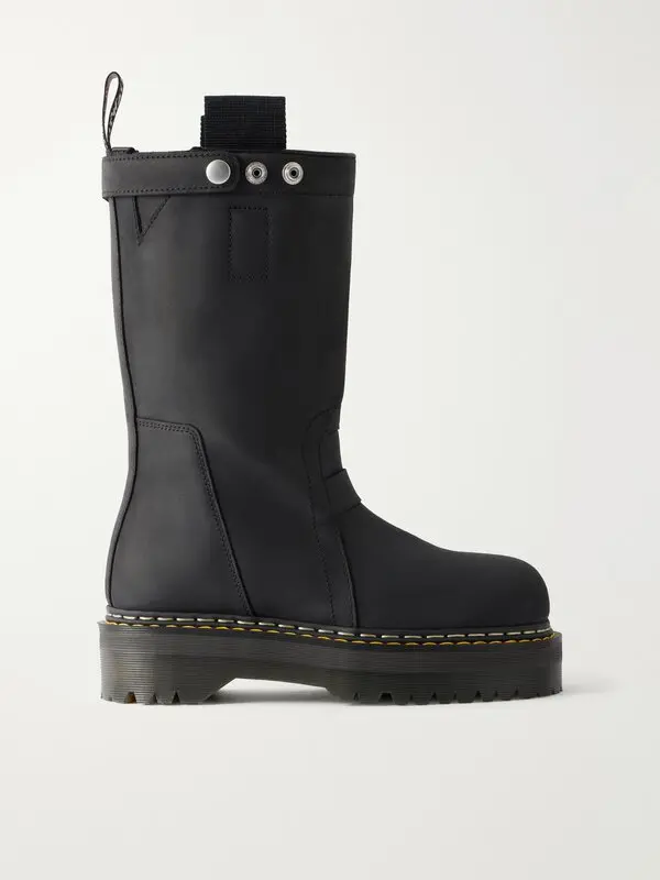 Rick Owens Dr Martens Leather Biker Boots