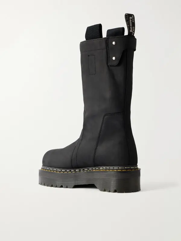 Rick Owens Dr Martens Leather Biker Boots