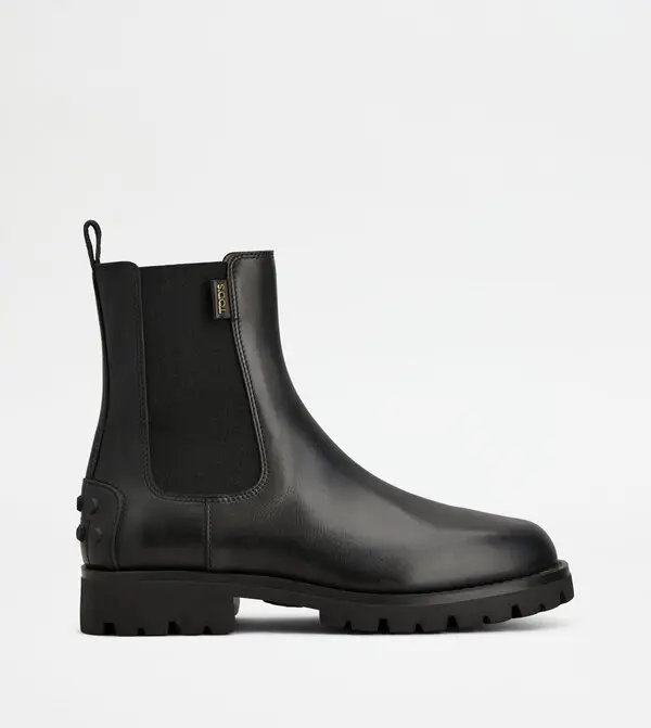 TOD'S Ankle Boots In Leather - Black