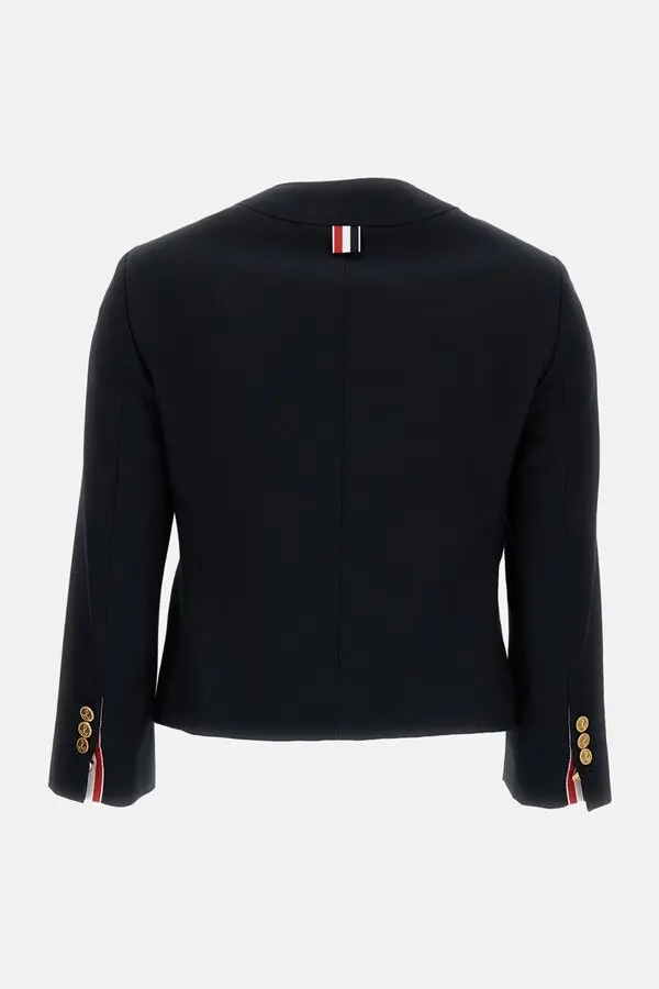 Thom Browne V-neck Cardigan Jacket In Hopsack Suiting