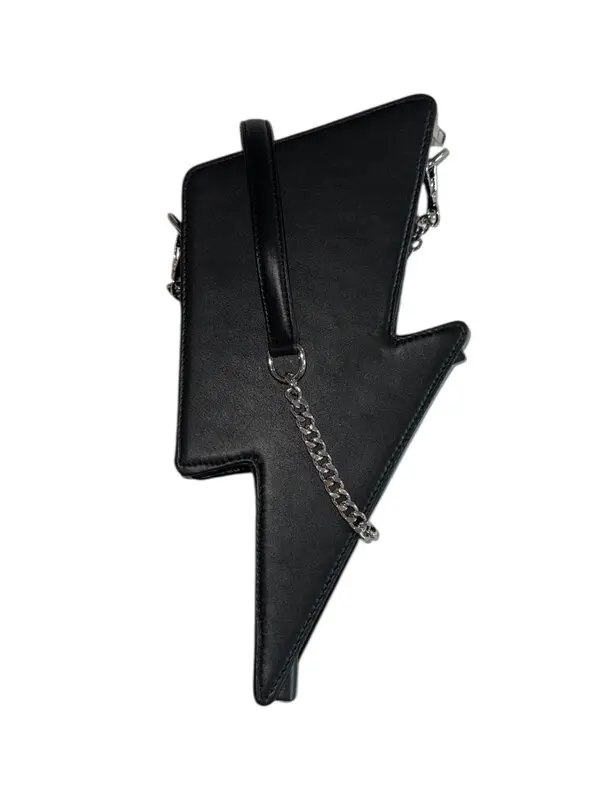 ANY OLD IRON Black / Silver Black Lightning Leather Bag