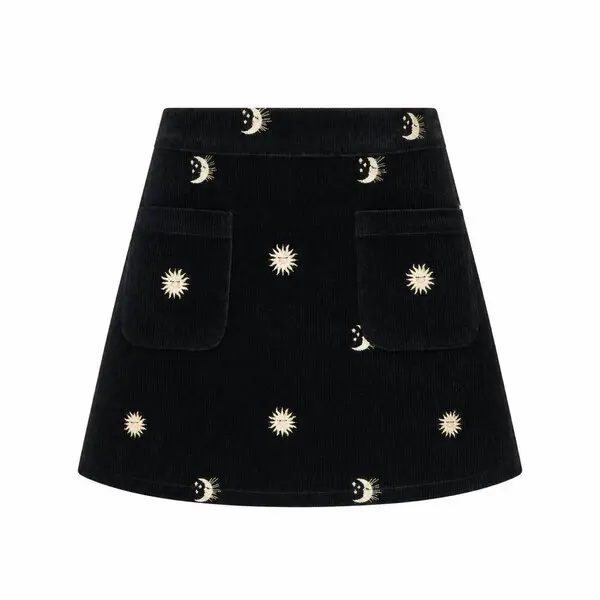 YUMI Cosmic Embroidered Mini Skirt