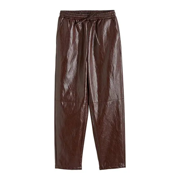 2KSTYLE Lizzy Tapered Elasticated Faux Leather Trousers