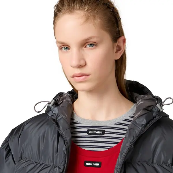 Miu Miu Technical Fabric Down Jacket - Hematite