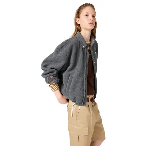 Miu Miu Fleece Blouson Jacket - Grey