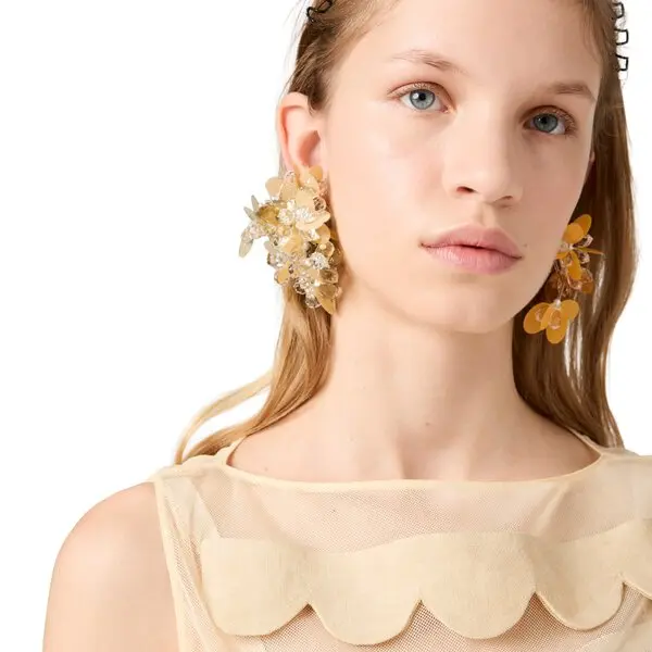 Miu Miu Embellished Tulle Top