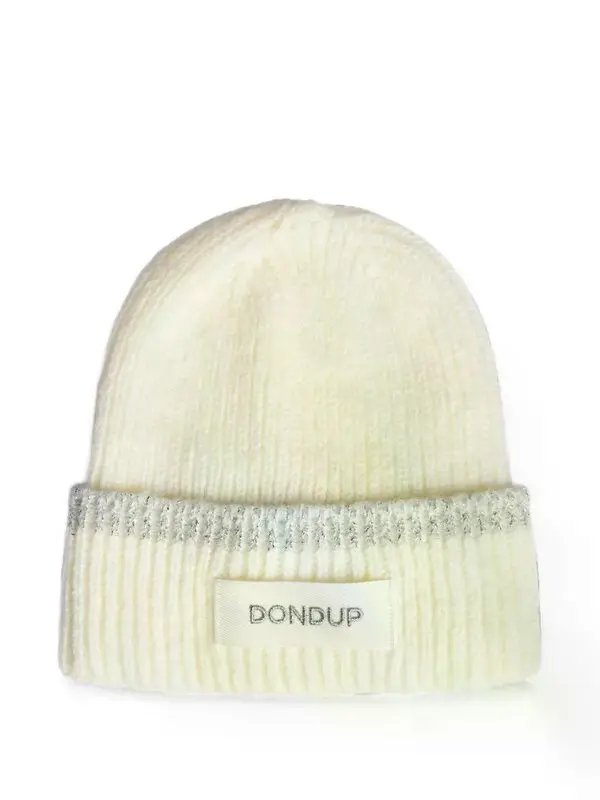 DONDUP Logo-patch Ribbed-knit Beanie Hat