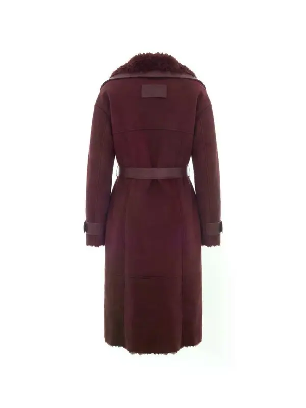 Patrizia Pepe Belted Faux-shearling Coat