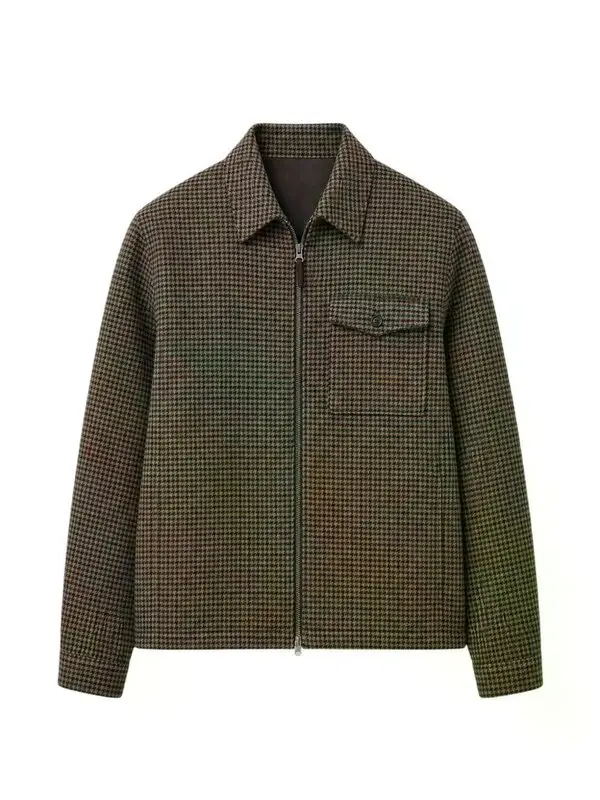 Hartford Dandy Houndstooth-pattern Zip-up Jacket