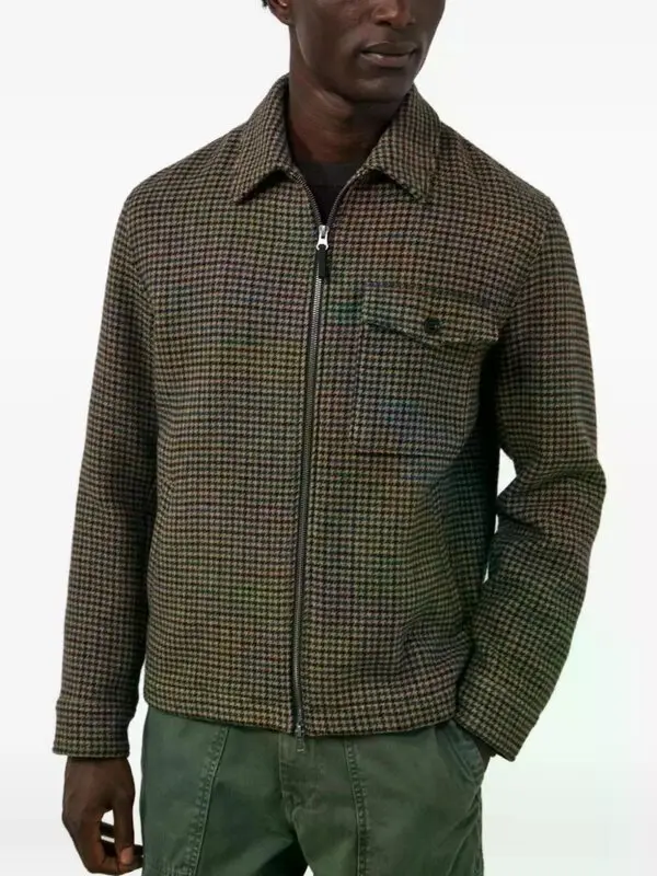 Hartford Dandy Houndstooth-pattern Zip-up Jacket