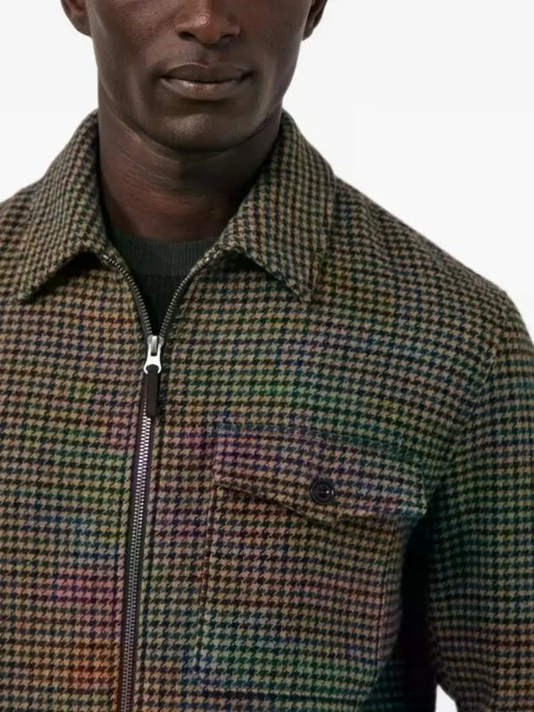 Hartford Dandy Houndstooth-pattern Zip-up Jacket