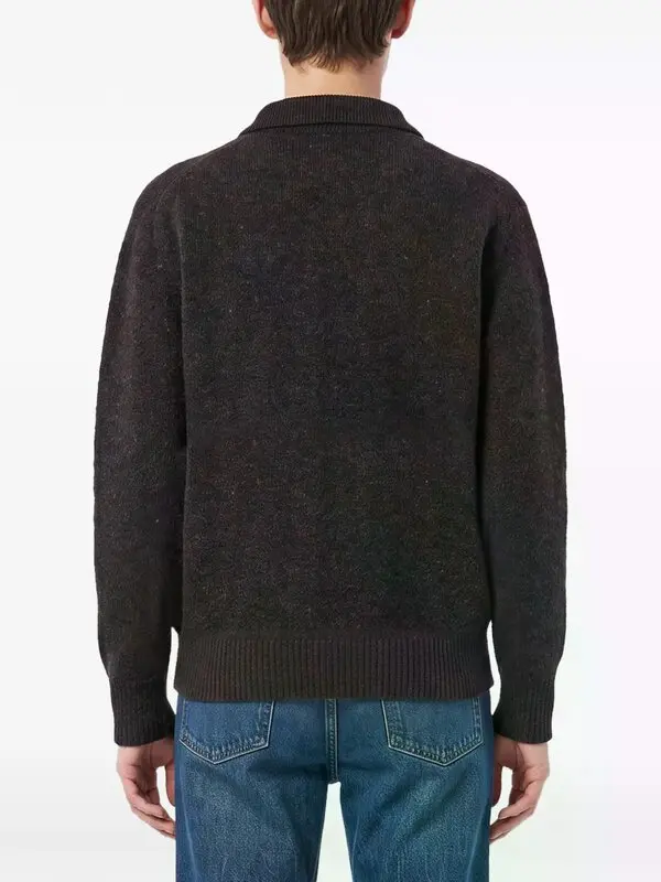 ANOTHER ASPECT Knitted Long-sleeve Polo Shirt