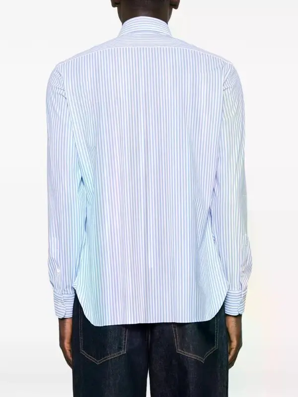 BARBA NAPOLI Vertical-stripe Spread-collar Shirt