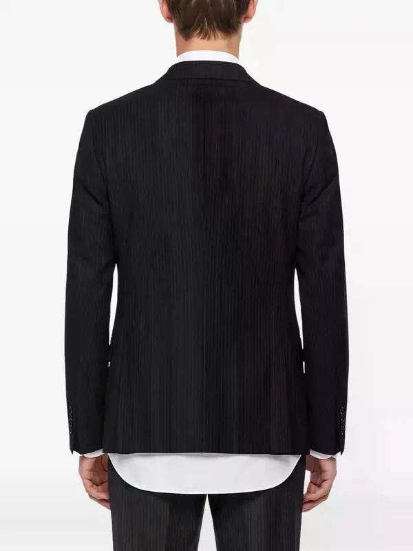 ANOTHER ASPECT Pinstriped Double-breasted Jacket