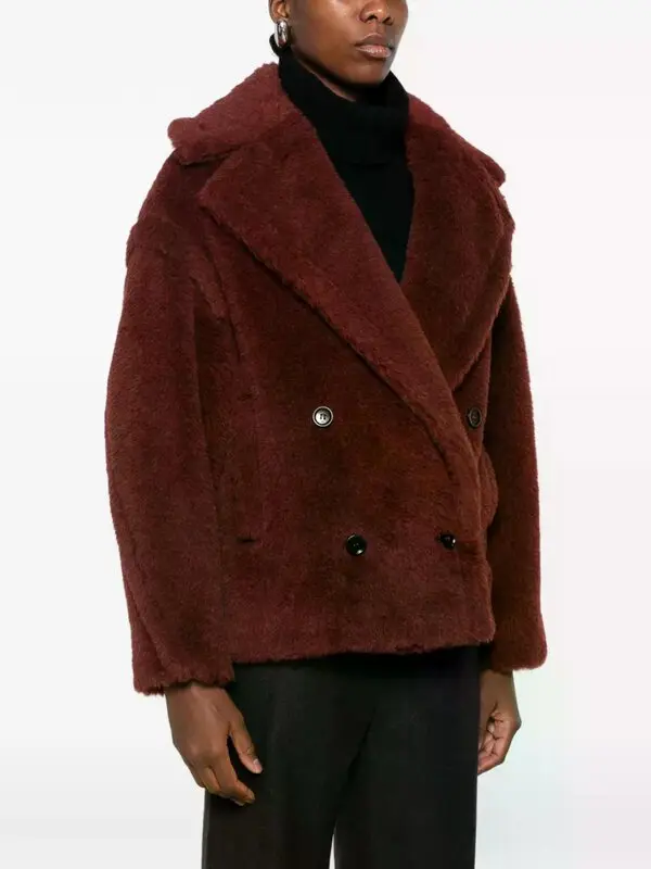 Max Mara Double-breasted Teddy Coat - Red