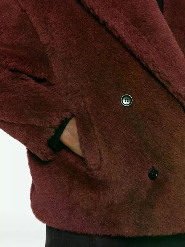 Max Mara Double-breasted Teddy Coat - Red