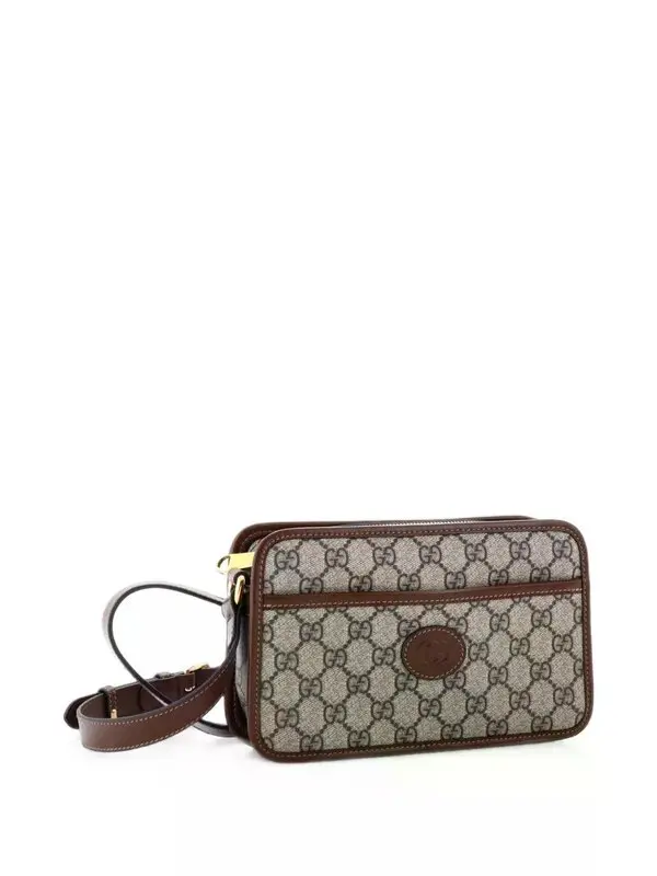 Gucci Interlocking G Patch Camera Bag Gg Coated Canvas Mini Crossbody Bag