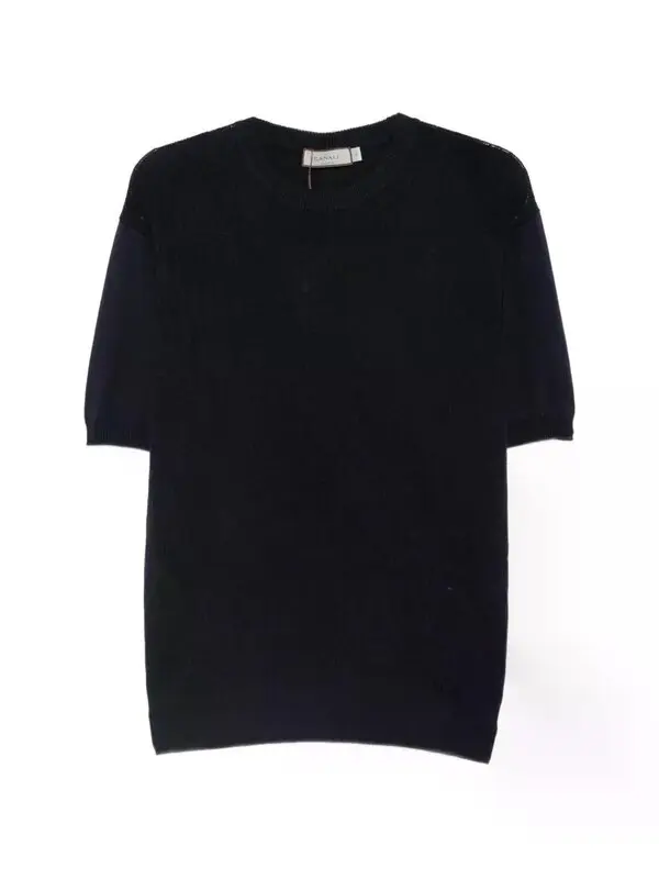 Canali Chevron-knit Short-sleeve T-shirt